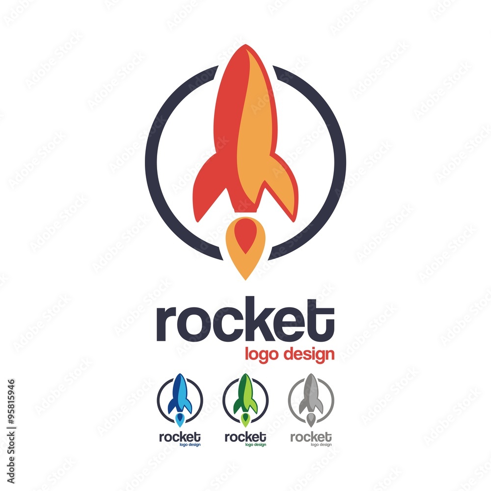 Simple Rocket Logo Circle Design. circle logo, rocket vector. Rocket ...