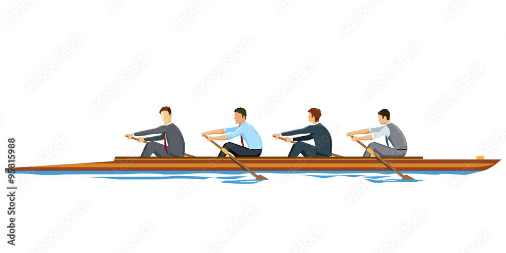 Geschäftsmänner rudern Stock Vector | Adobe Stock