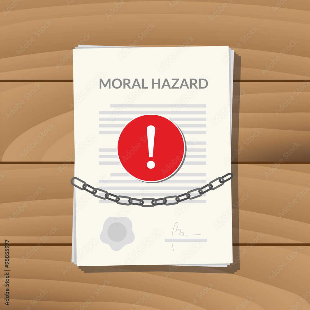 moral hazard with paper chain and alert sign Stock Vector | Adobe Stock