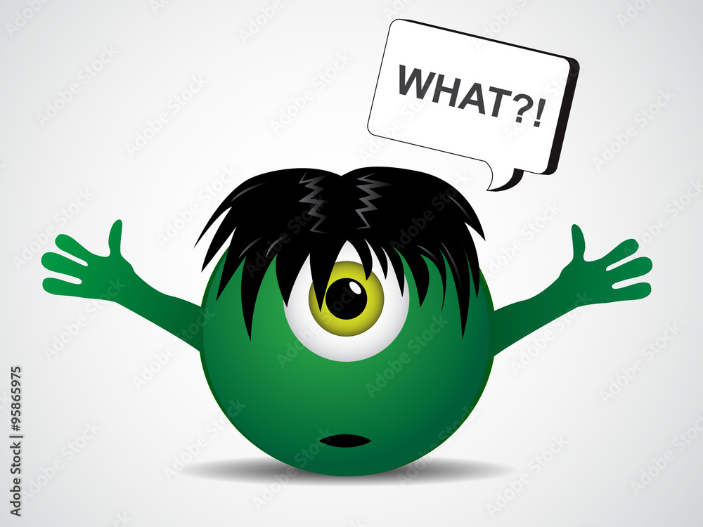 Cartoon cute character green monster Stock Vector | Adobe Stock