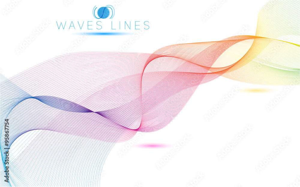colorful light waves line bright abstract pattern vector curve Stock ...