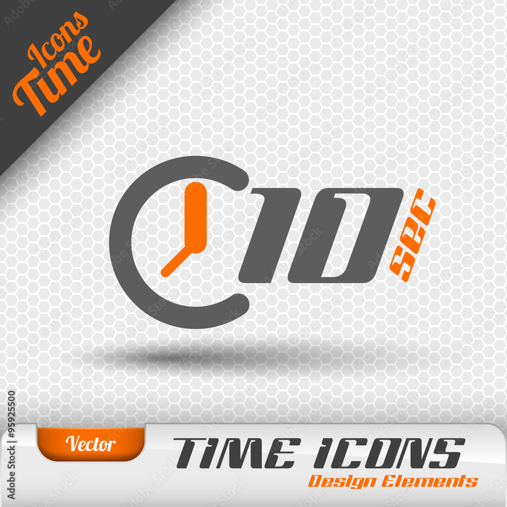 Time Icon 10 Seconds Symbol Vector Design Elements Stock Vector | Adobe ...