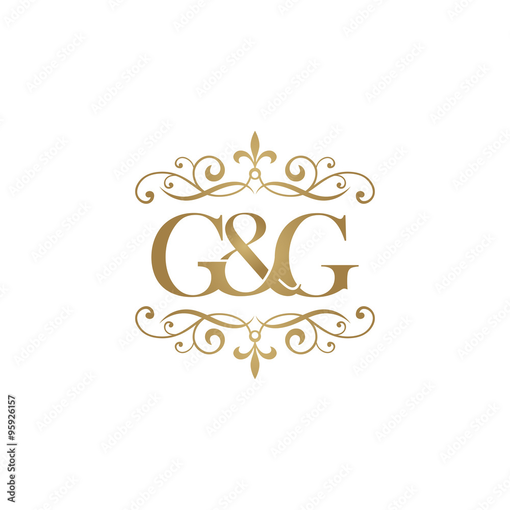 G&G Initial logo. Ornament ampersand monogram golden logo Stock Vector ...