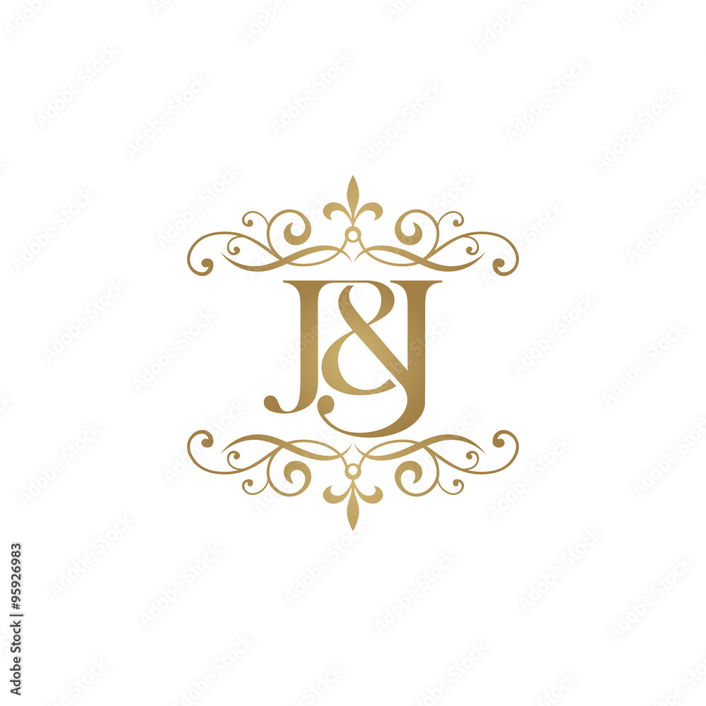 J&J Initial logo. Ornament ampersand monogram golden logo Stock Vector ...