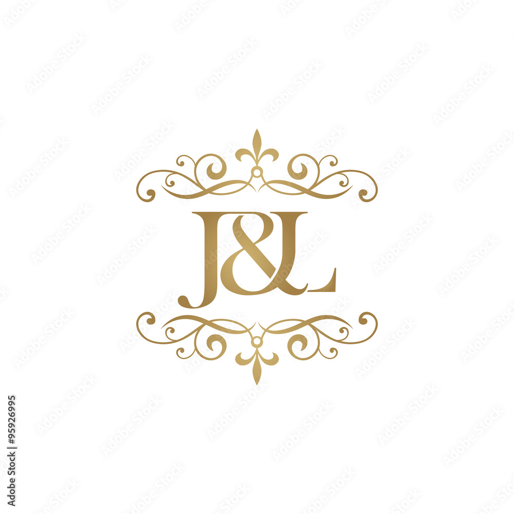 J&L Initial logo. Ornament ampersand monogram golden logo Stock Vector ...