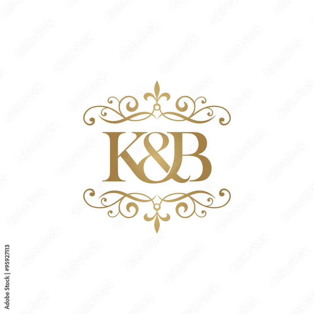 K&B Initial logo. Ornament ampersand monogram golden logo Stock Vector ...