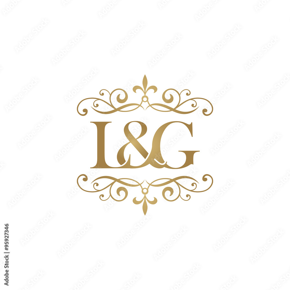 L&G Initial logo. Ornament ampersand monogram golden logo Stock Vector ...