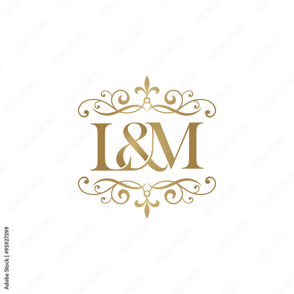 L&M Initial logo. Ornament ampersand monogram golden logo Stock Vector ...