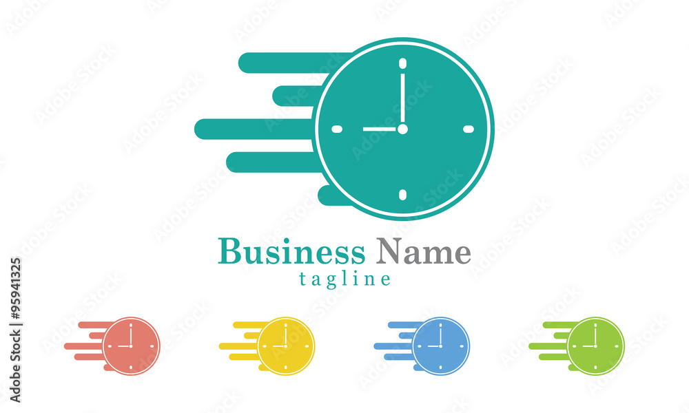 The Clock Icon Logo Vector With Five Color Options Stock Vector | Adobe ...