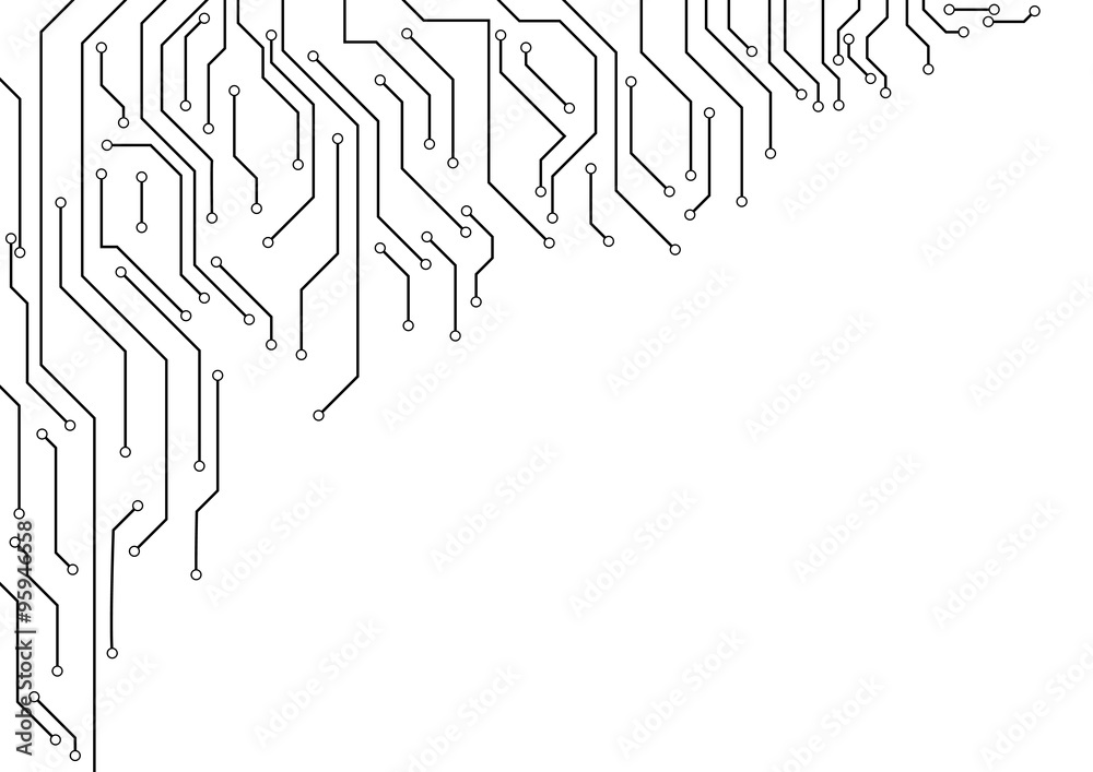 Vector : Electronic circuit border on white background เวกเตอร์สต็อก ...