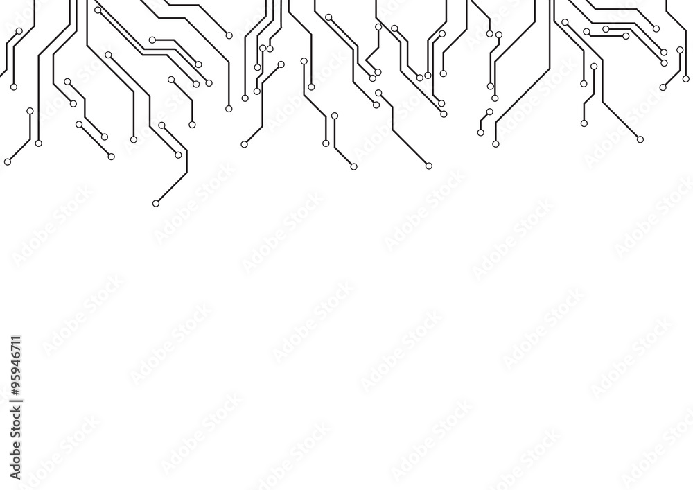 Vector : Electronic circuit border on white background Stock Vector ...