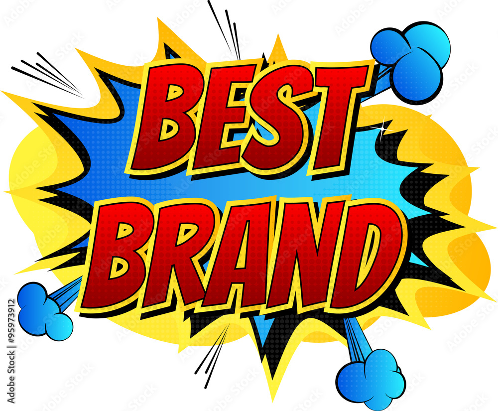 Best brand - Comic book style word on comic book abstract background ...
