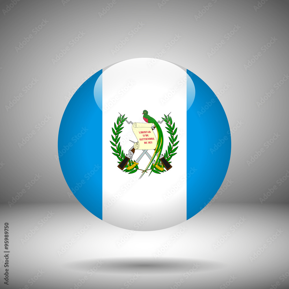 Round flag of Guatemala on a gray background Stock Vector | Adobe Stock