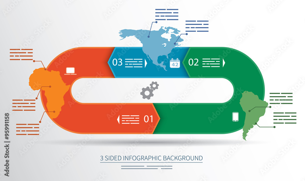 3 sided infographics background Stock Vector | Adobe Stock