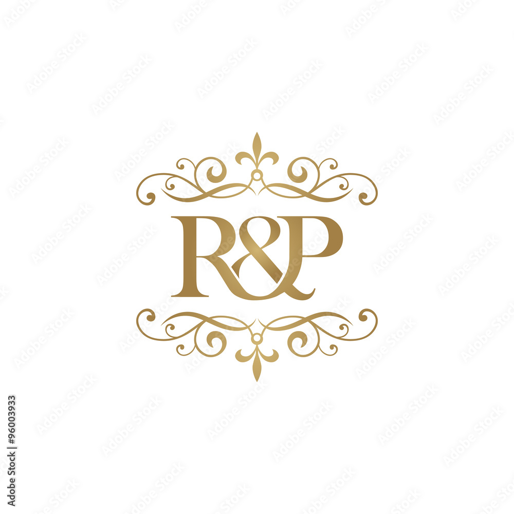 R&P Initial logo. Ornament ampersand monogram golden logo Stock Vector ...