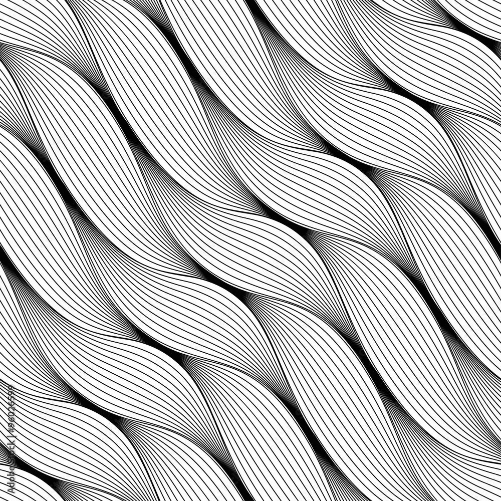 Vector seamless texture. Modern abstract background. A grid of intertwined wavy lines arranged ...