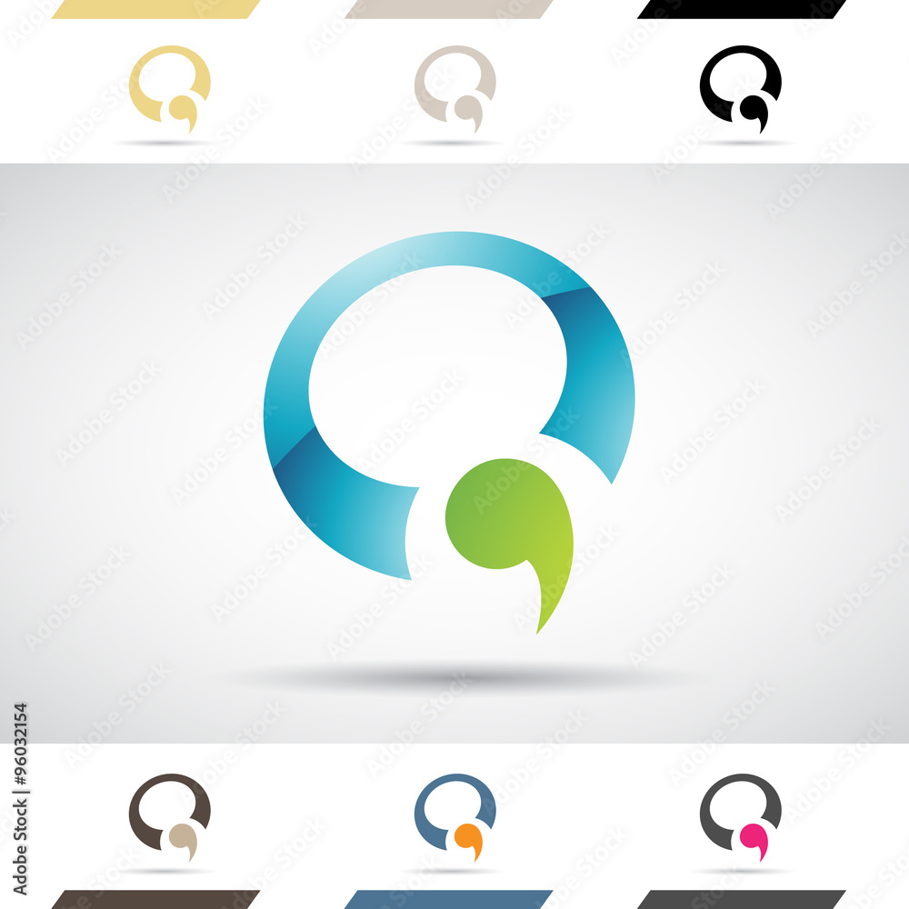 Logo Shapes and Icons of Letter Q Stock Illustration | Adobe Stock
