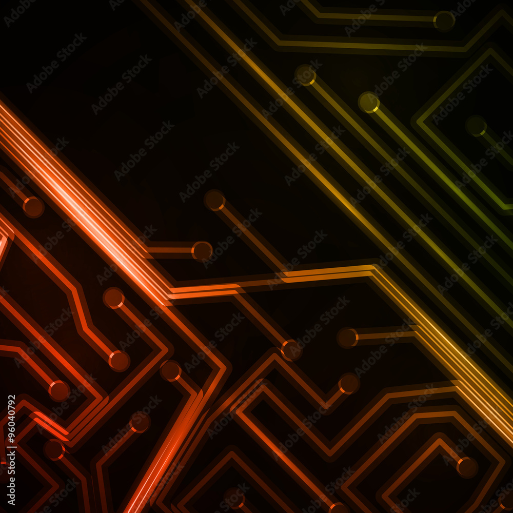 Neon circuit board. Stock Illustration | Adobe Stock