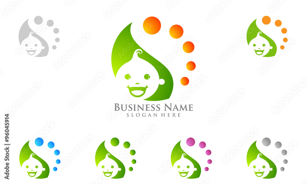 nature eco baby logo design Stock Vector | Adobe Stock