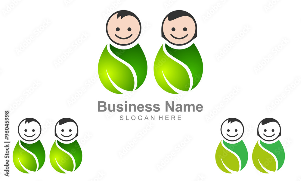 nature eco baby logo design Stock Vector | Adobe Stock