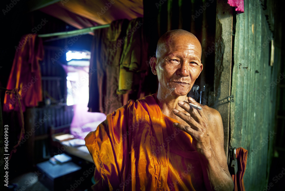 Monk Monastry Potrait Traditonal Culture Characters Concept Stock Photo ...