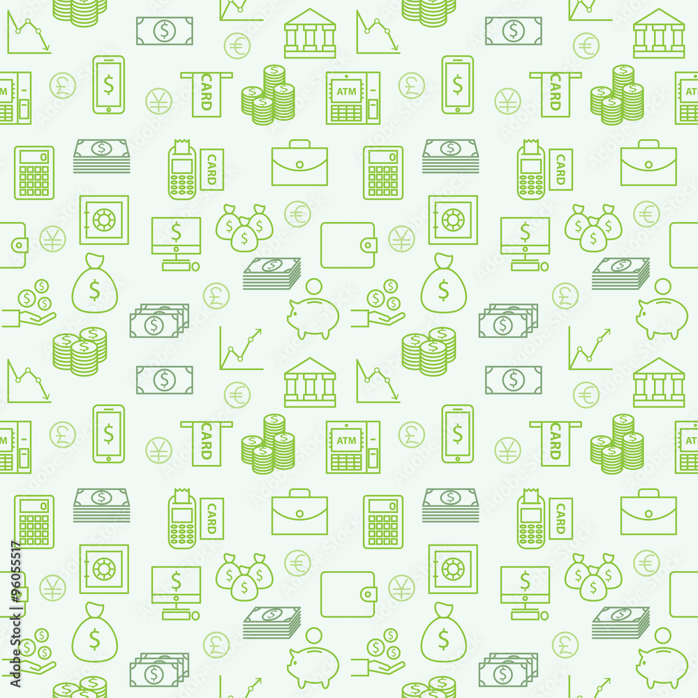 Seamless vector Wallpapers or background Money, Finance and Inv Stock ...
