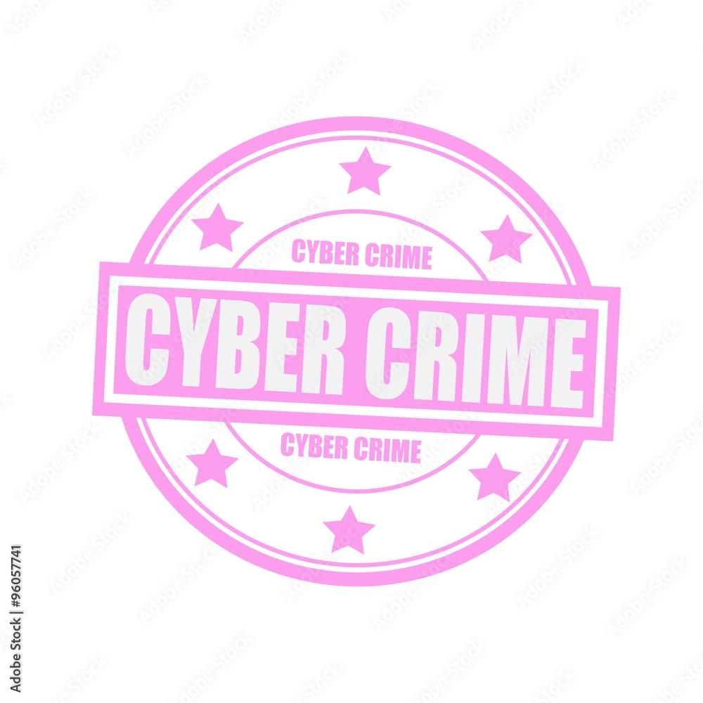 Cyber Crime white stamp text on circle on pink background and star Stock Photo | Adobe Stock