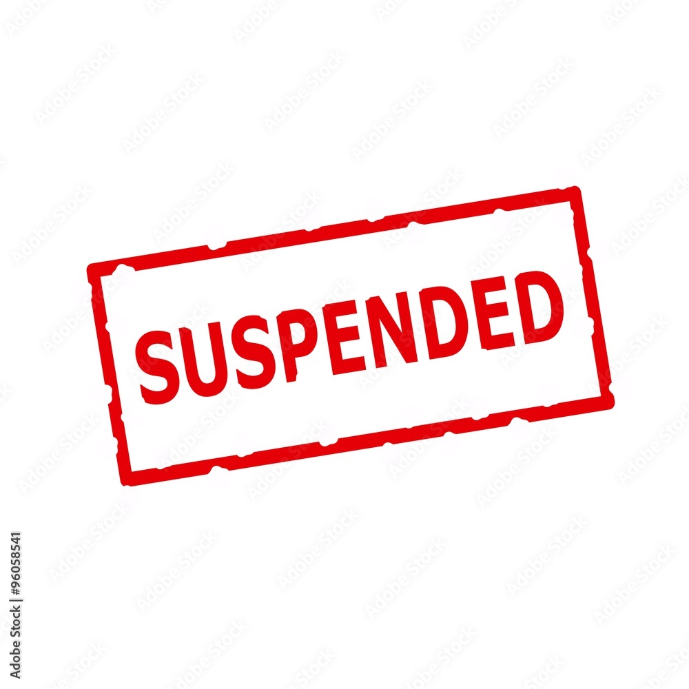 suspended red stamp text on Rectangular white background Stock ...