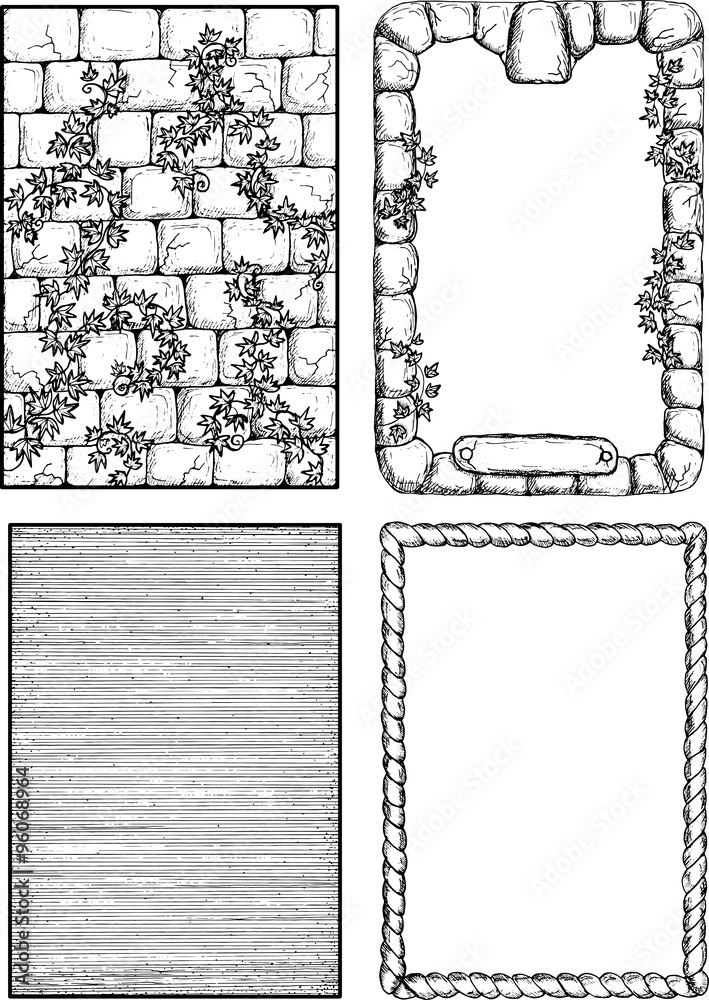 Medieval hand drawn frames and borders Stock Vector | Adobe Stock