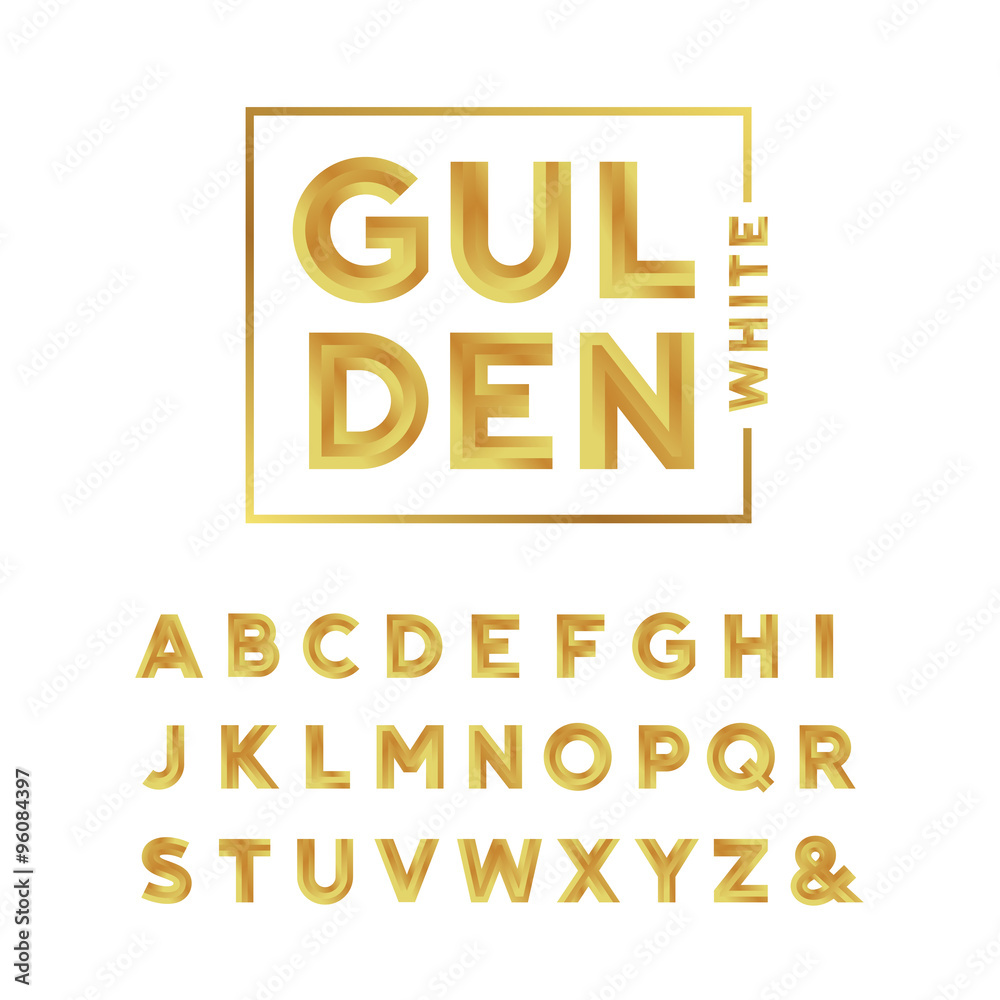 Vetor de Golden font. Vector alphabet with gold effect letters. do ...