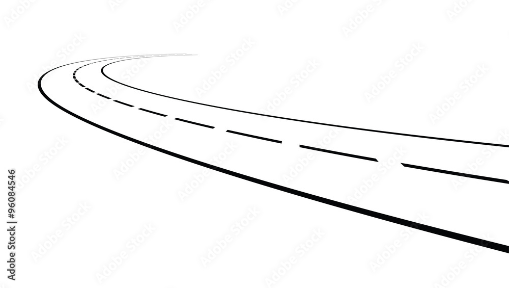 Perspective of curved road Stock Vector | Adobe Stock