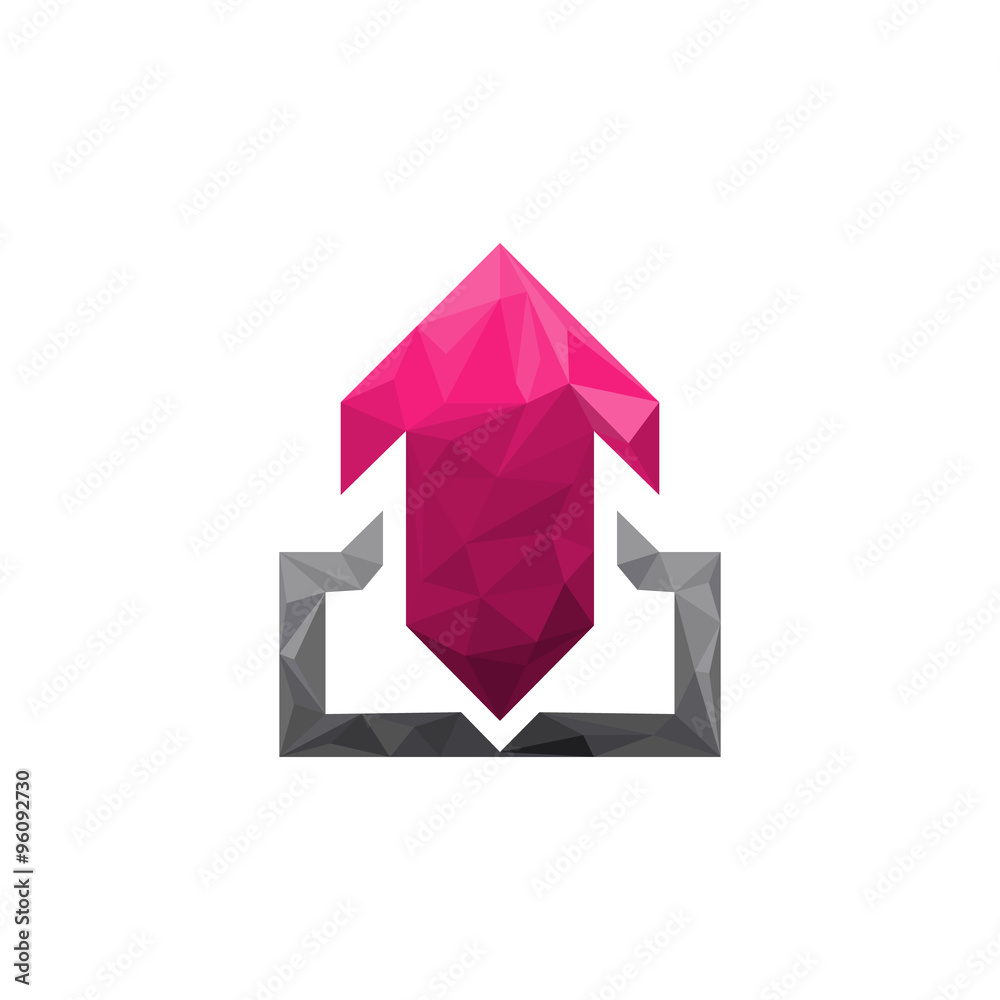 Success business arrow boost up logo. low poly in triangles Stock ...