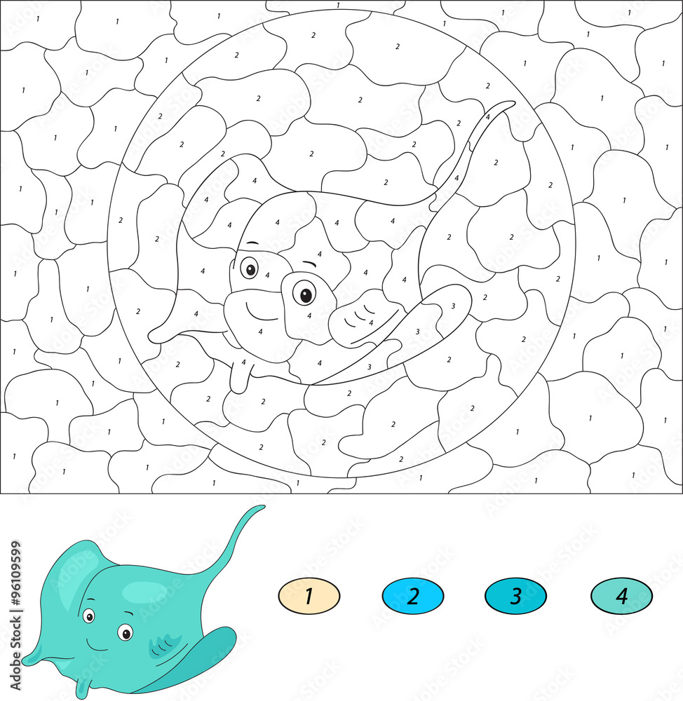 Color by number educational game for kids. Funny cartoon electri Stock ...