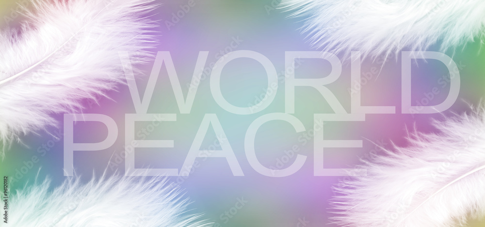 White feathers of Peace - four white feathers one in each corner on a ...