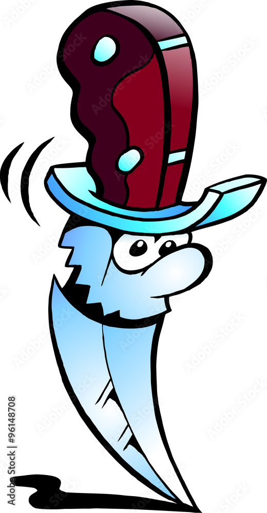 Vector Cartoon illustration of a happy knife Stock Vector | Adobe Stock