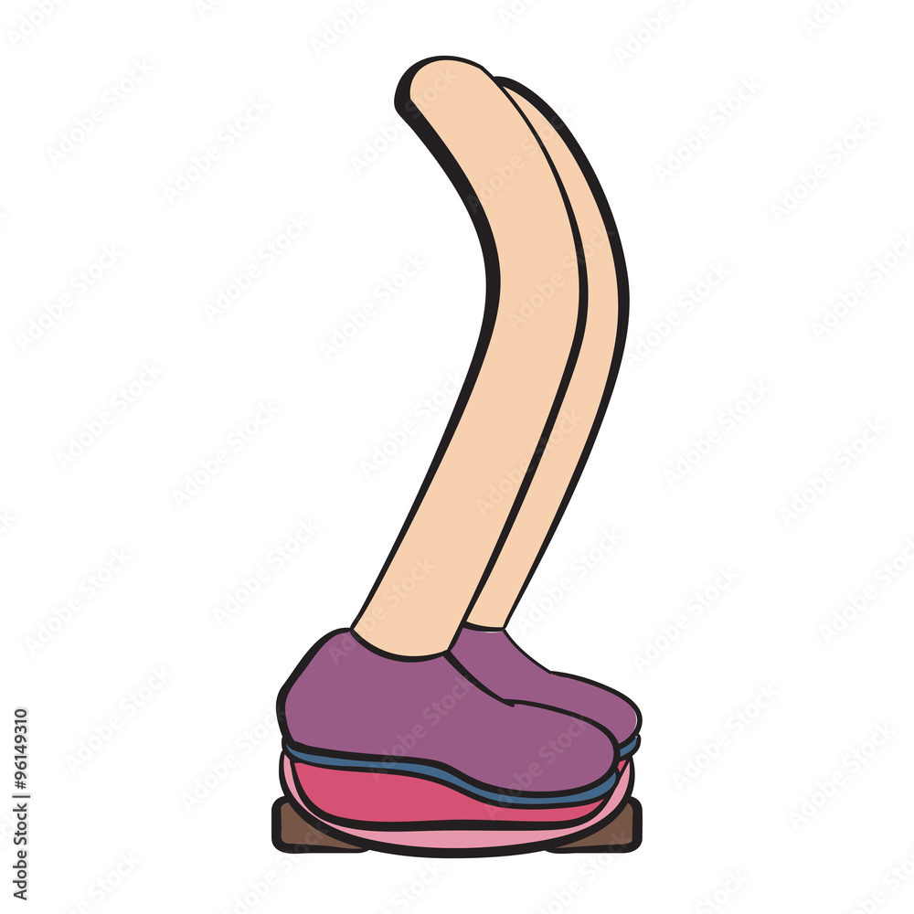 Cartoon feet on the board Stock Vector | Adobe Stock