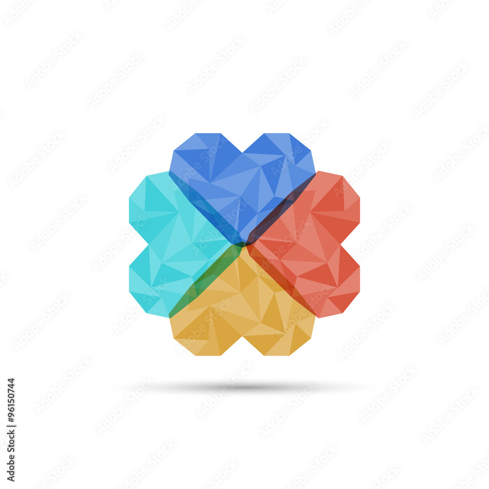 logo of 4 hearts. low - poly design in triangles Stock Vector | Adobe Stock