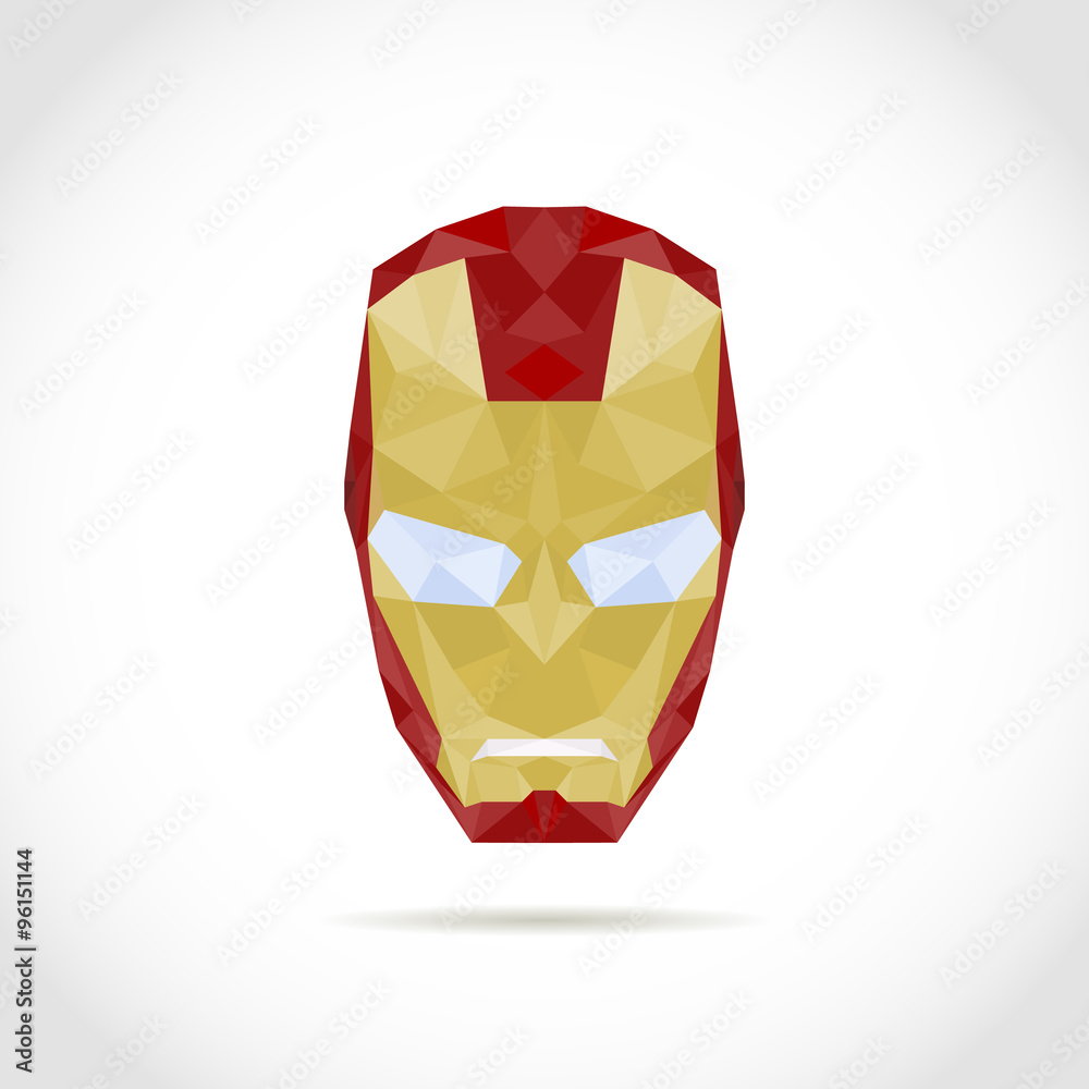 Mask Hero superhero low poly in triangles Stock Vector | Adobe Stock