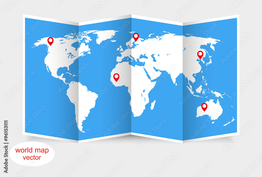 Vector world map with infographic elements Stock Vector | Adobe Stock