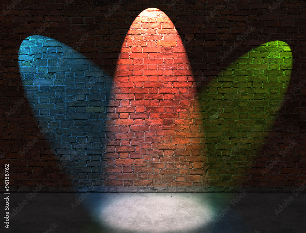 Three RGB spot lights foto de Stock | Adobe Stock