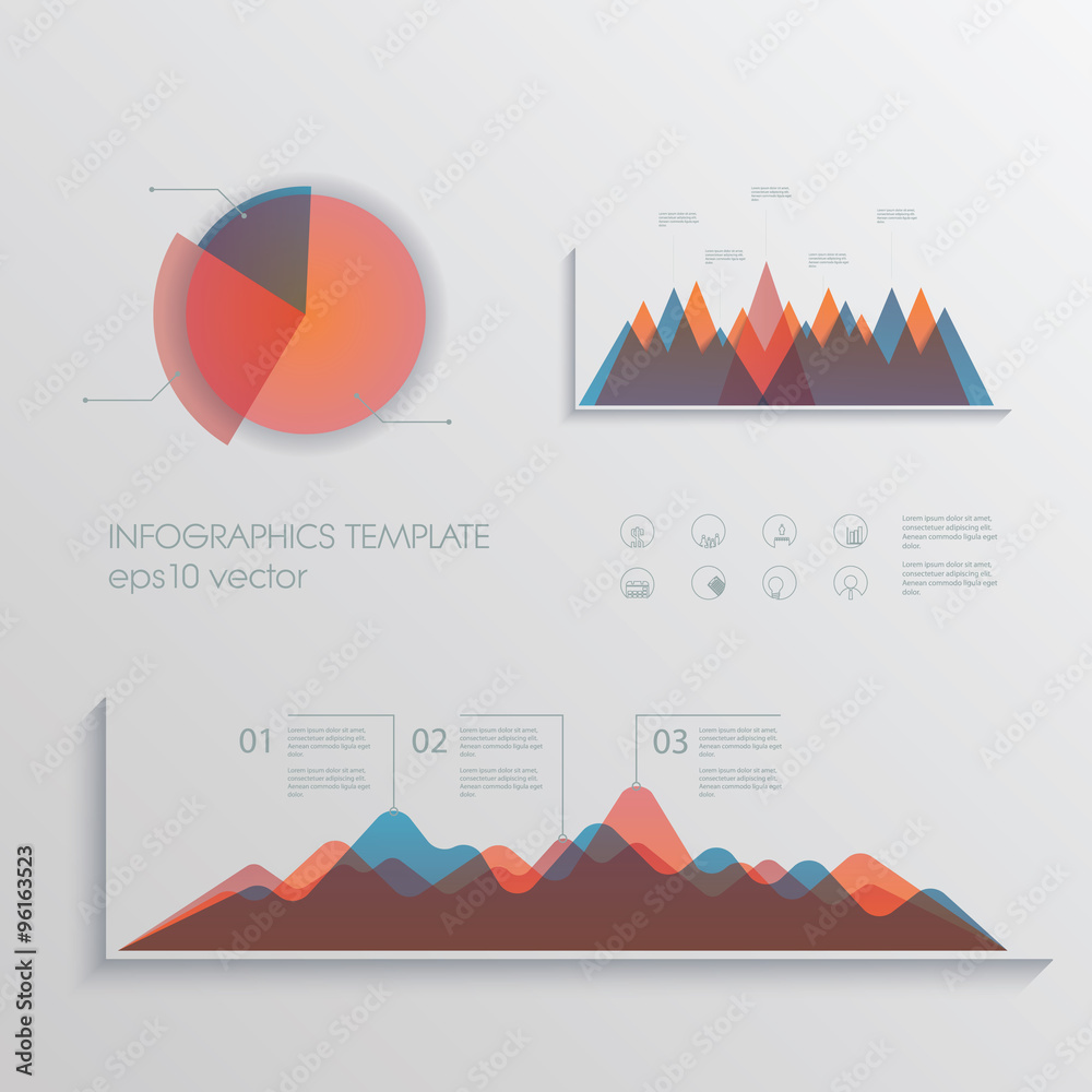 Material design pie chart and graphs vector collection. Set of business ...