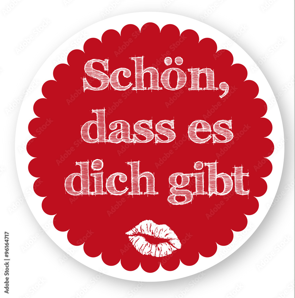 Schön, dass es dich gibt Aufkleber Stock-Vektorgrafik | Adobe Stock