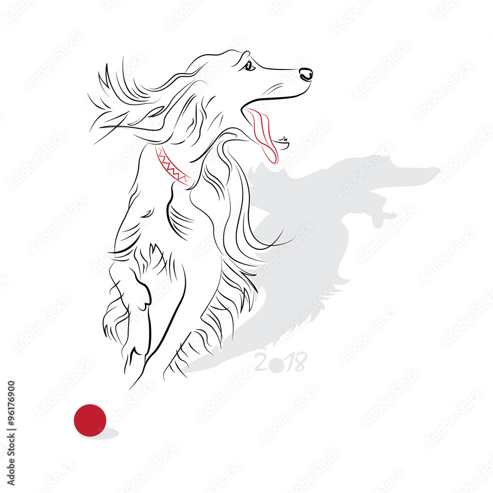 Chinese Calligraphy Dog 2018 Stock Vector | Adobe Stock