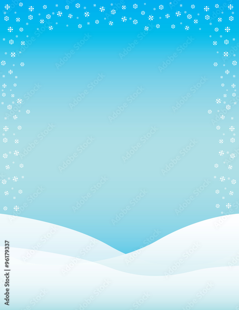 Winter Snowflake Background Border Stock Vector | Adobe Stock