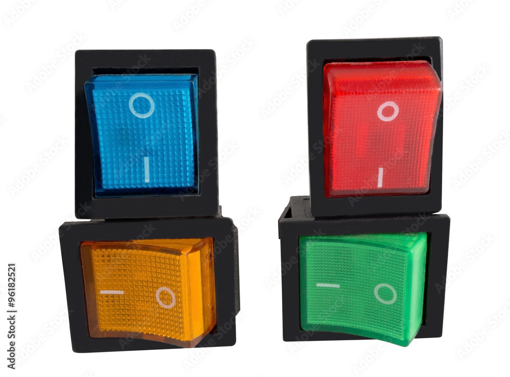 Switch on white background Stock Photo | Adobe Stock