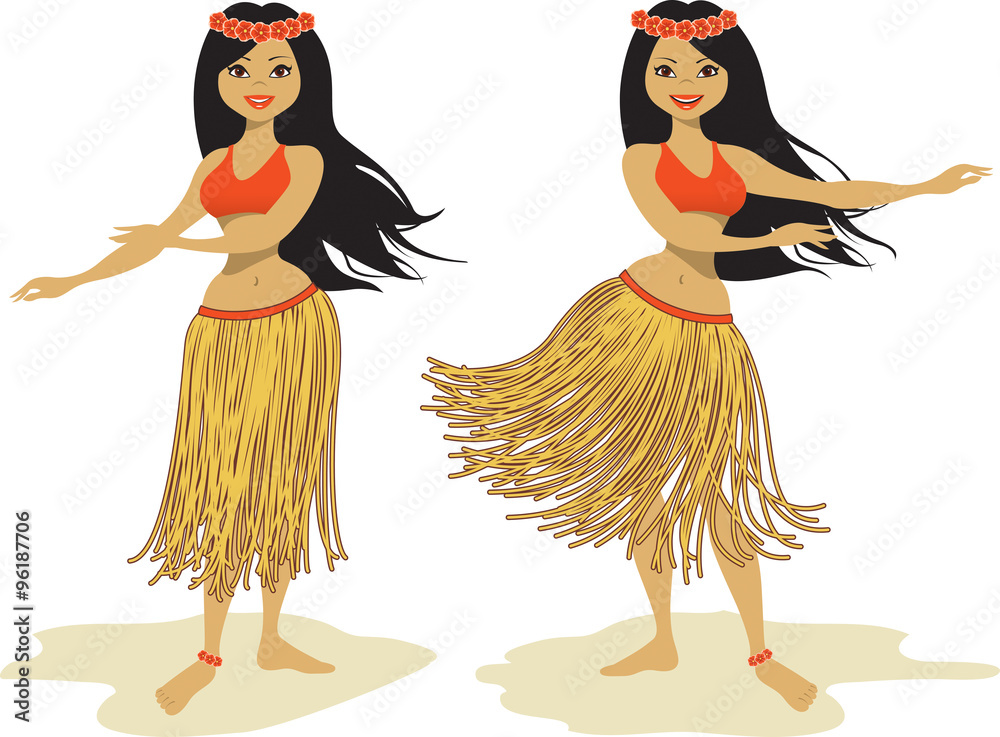 Hula dancers Stock Vector | Adobe Stock
