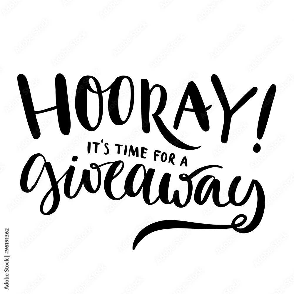 Hooray, it's time for giveaway. Promo banner for social media contests ...