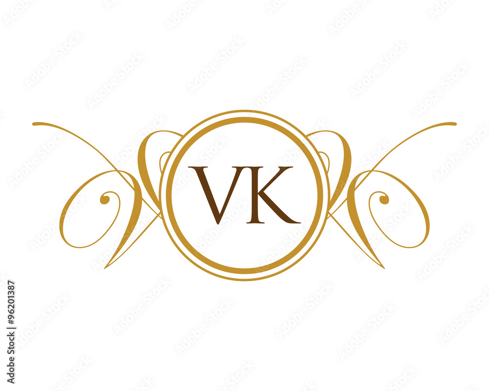 VK Luxury Ornament Initial Logo Stock Vector | Adobe Stock