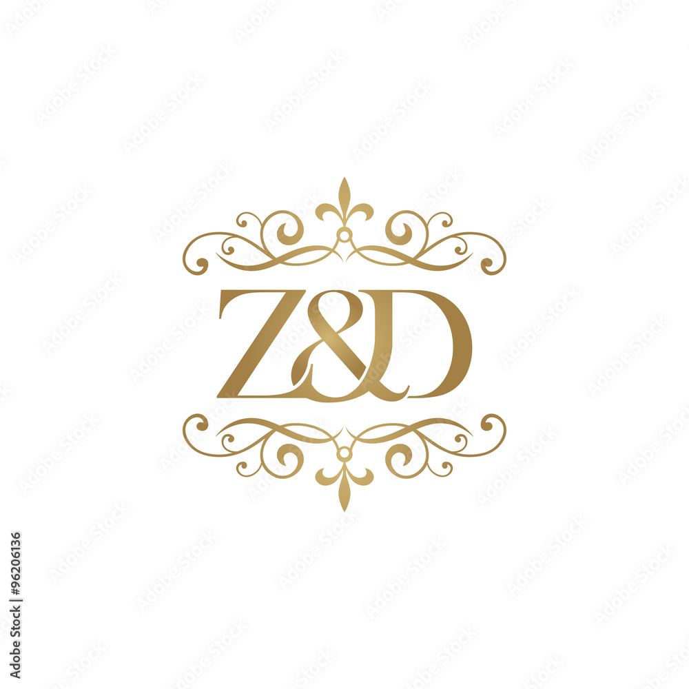 Z&D Initial logo. Ornament ampersand monogram golden logo Stock Vector ...