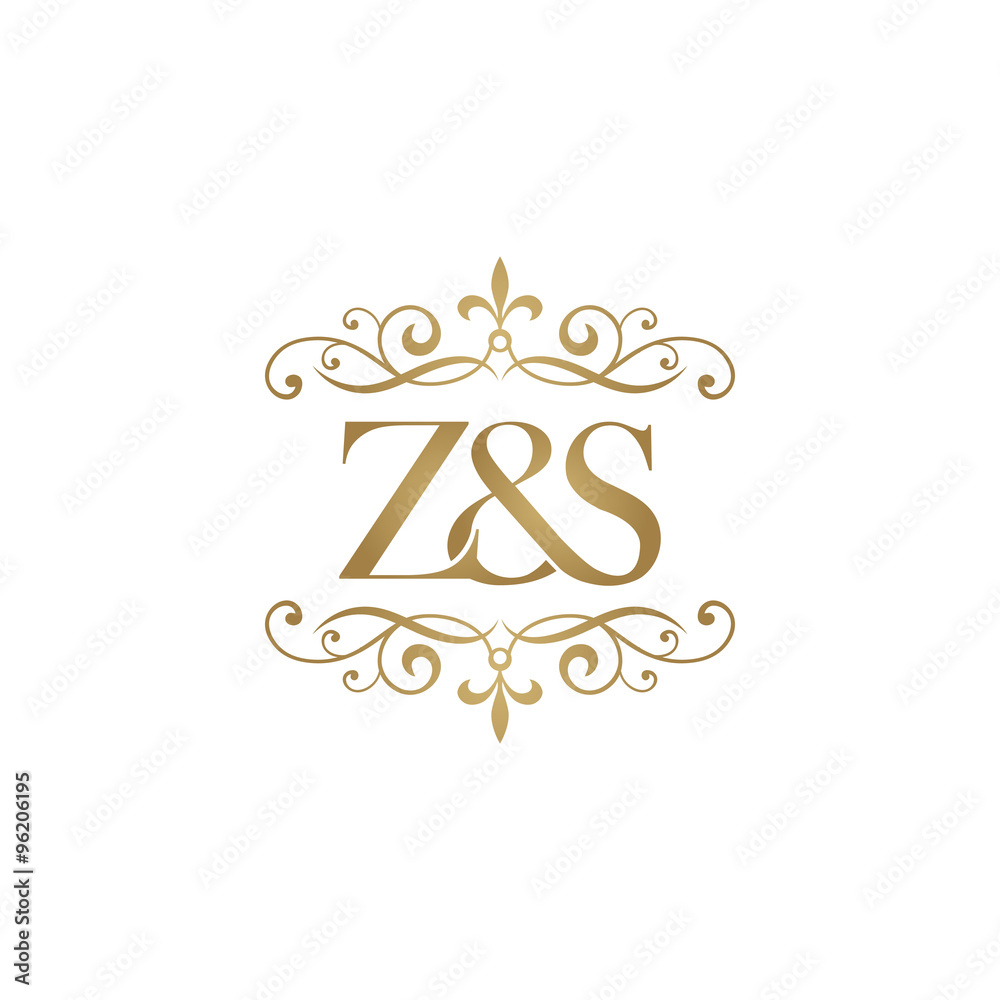 Z&S Initial logo. Ornament ampersand monogram golden logo Stock Vector ...